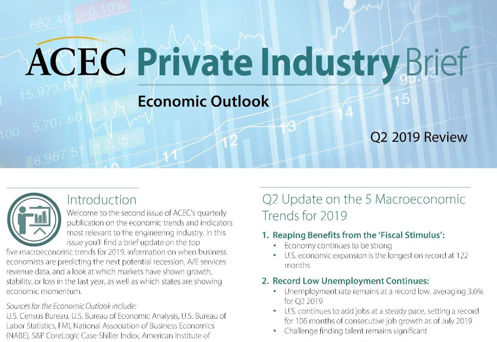 Q2 2019 Economic Outlook – Private Industry Brief – ACEC