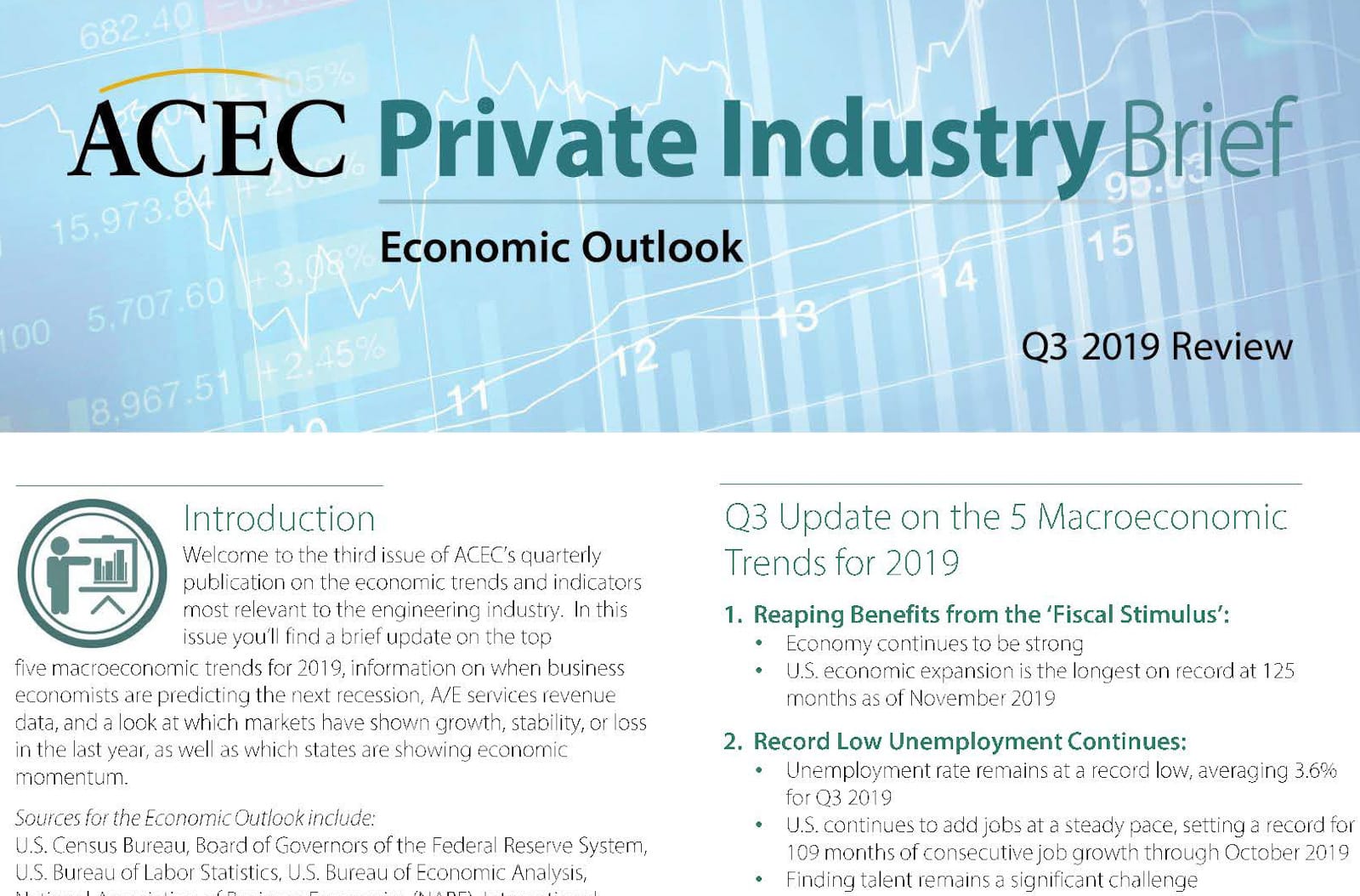 Q3 2019 Economic Outlook – Private Industry Brief – ACEC