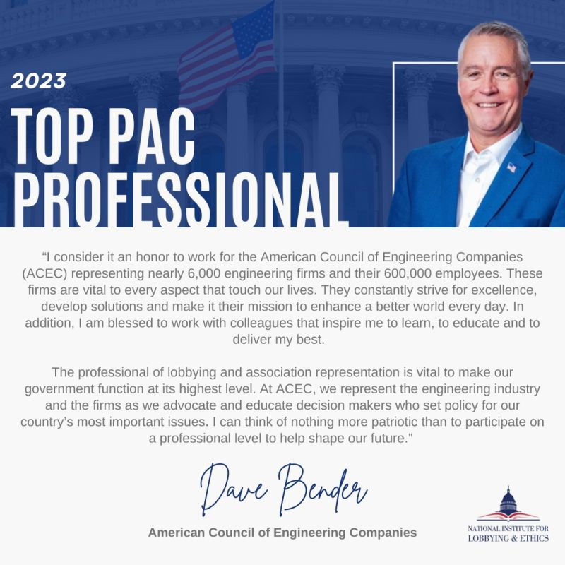 ACEC's Dave Bender Named Top PAC Professional of the Year - ACEC
