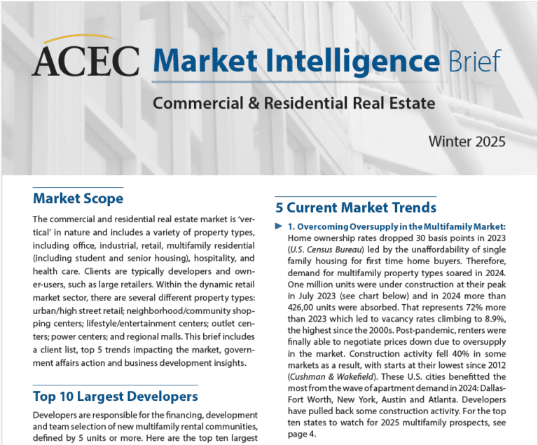 Commercial & Residential Real Estate Market Intelligence Brief – Winter 2025 – ACEC